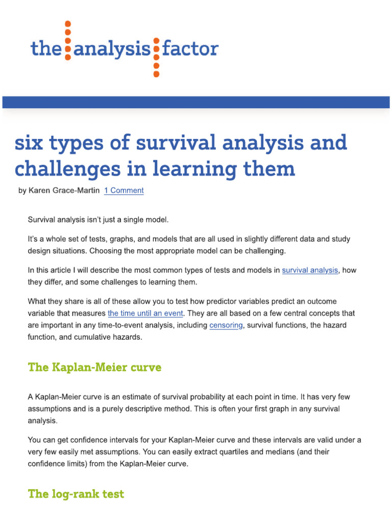Six Types of Survival Analysis and Challenges in Learning Them - The ...