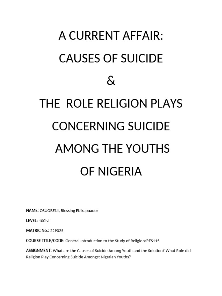 A Current Affai-Wps Office | PDF | Suicide | Mental Disorder