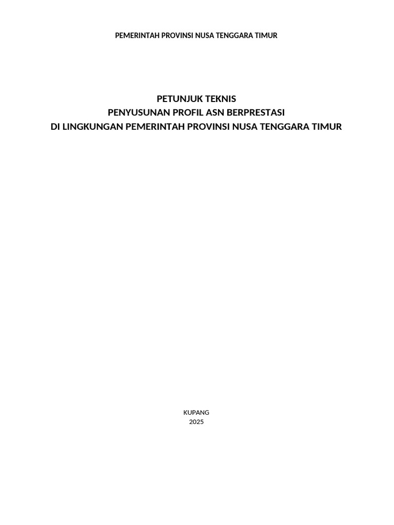 Panduan Profil ASN Berprestasi NTT | PDF