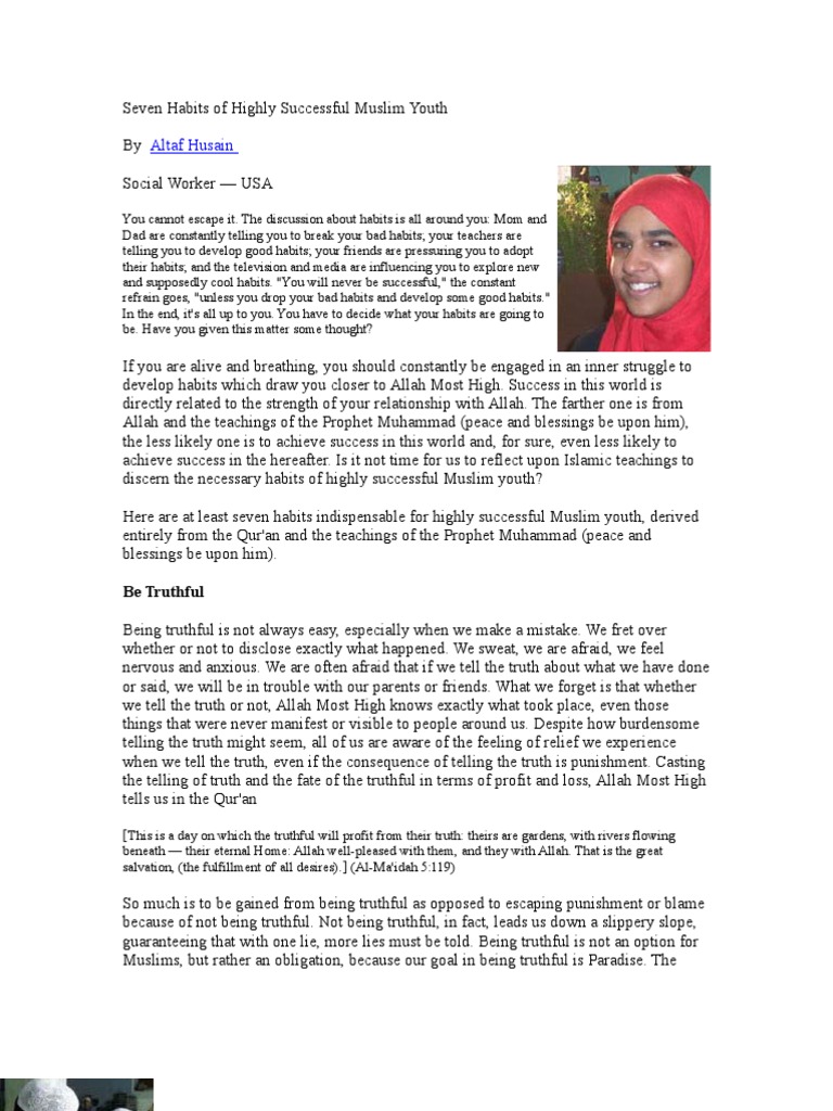 Seven Habits of Highly Successful Muslim Youth | PDF | Hadith | Muhammad