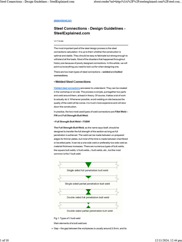 Steel Connections - Design Guidelines | PDF | Screw | Beam (Structure)