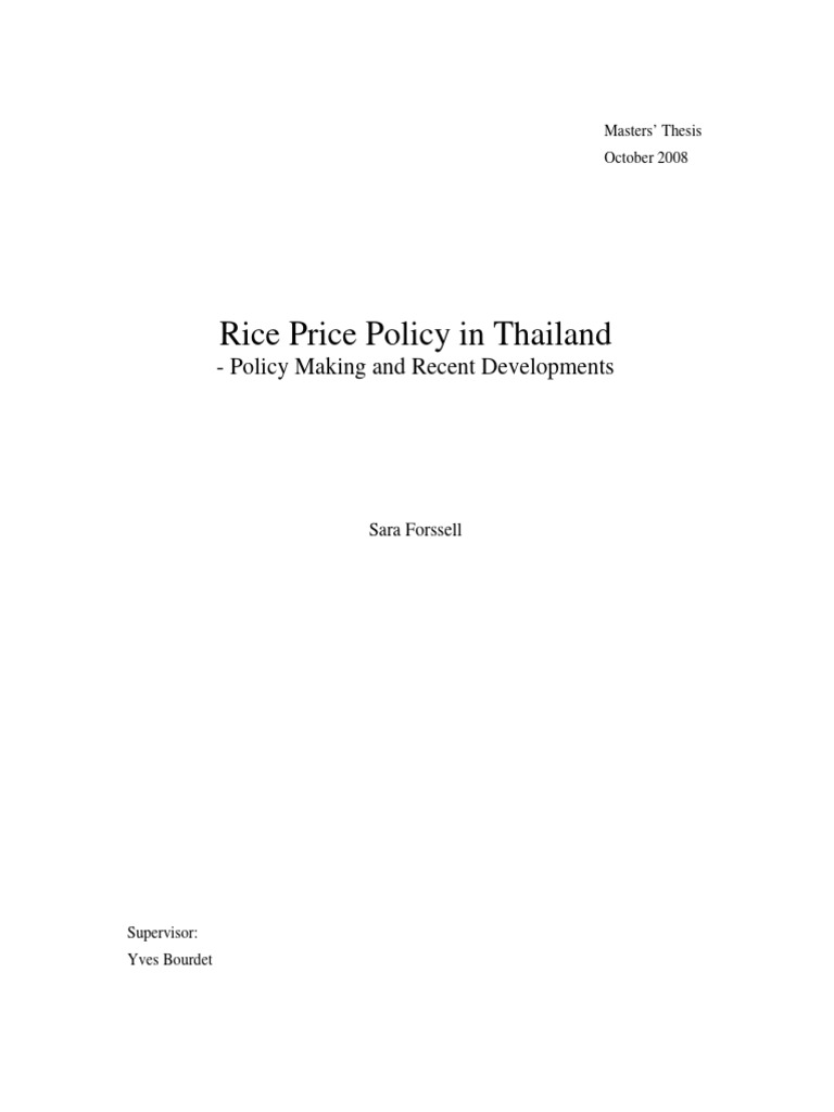 Thai Rice Policy in 2009 | PDF | Subsidy | Agriculture