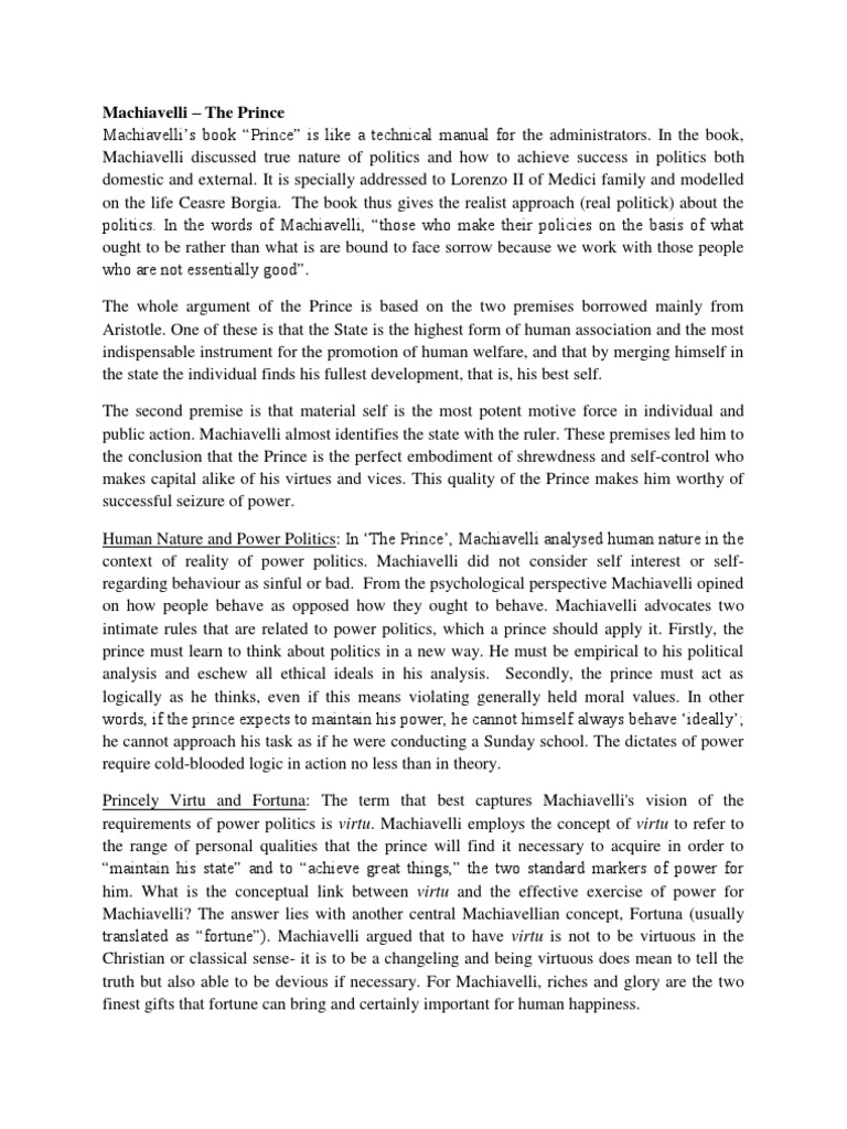 Machiavelli - The Prince | PDF | The Prince | Niccolò Machiavelli