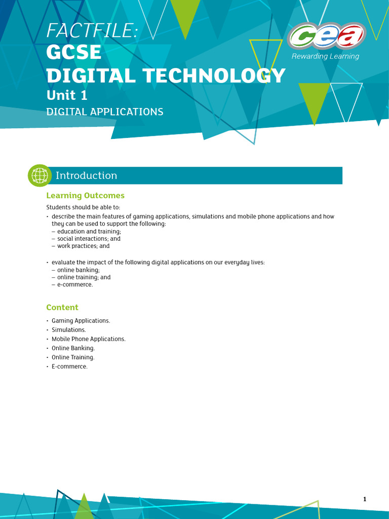 Factfile Unit 1 - Digital Applications | PDF | Mobile App | Simulation