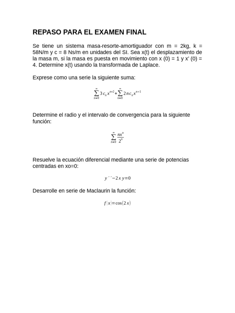 Repaso para El Examen Final CTD | PDF
