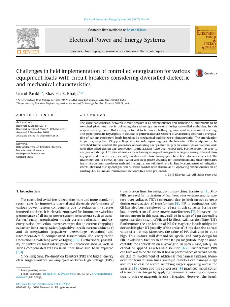 Challenges in Field Implementation of Controlled Energization For ...