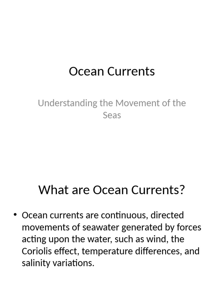 Understanding Ocean Currents and Their Impact | PDF