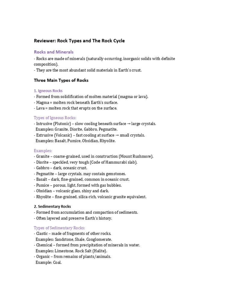 Understanding Rock Types and the Rock Cycle | PDF
