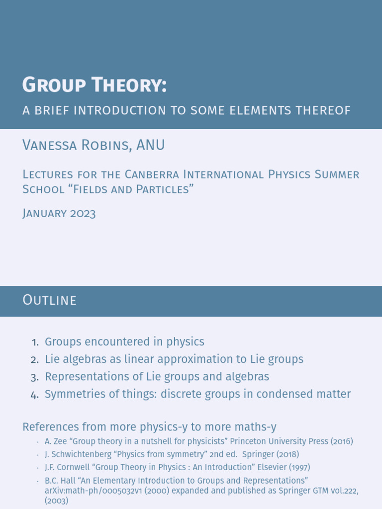 Robins Lecture1 | PDF | Group (Mathematics) | Eigenvalues And Eigenvectors