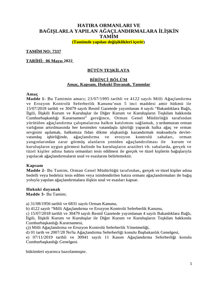 7337 Sayılı Tamim 2025 Yılı Değişiklikleri Eklenmiş | PDF