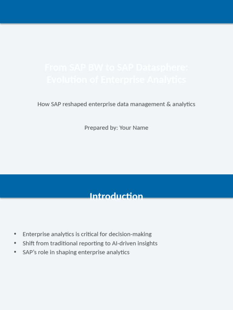SAP BW To Datasphere Presentation SAP Theme | PDF | Analytics ...