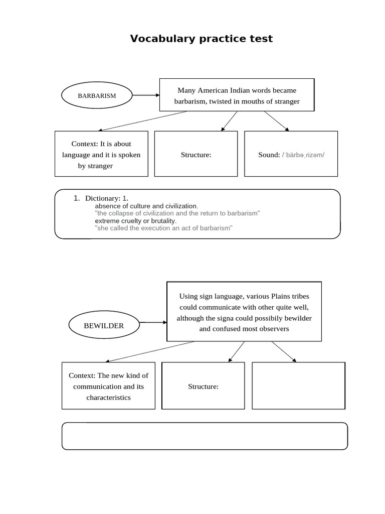 Vocabulary Practice Test | PDF
