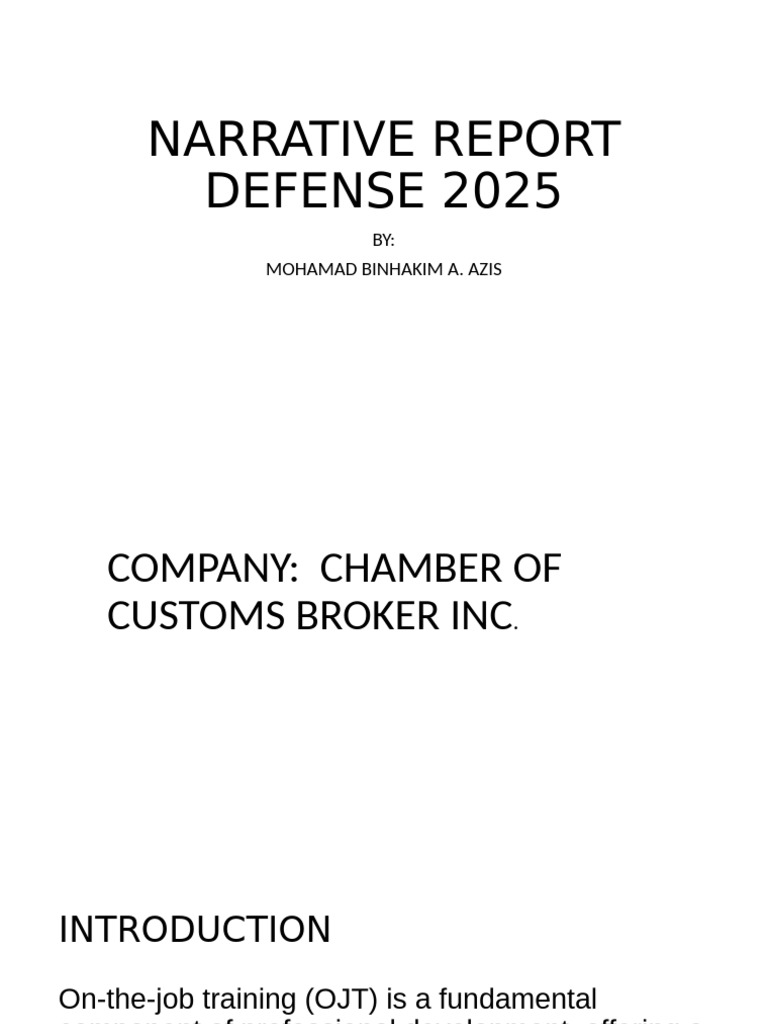 On-the-Job Training at CCBI Report | PDF | Business
