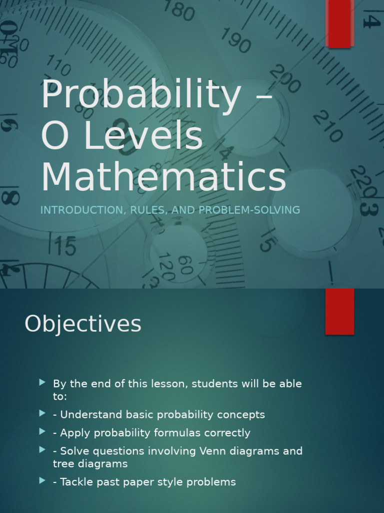 Probability O Levels | PDF | Probability | Mathematics