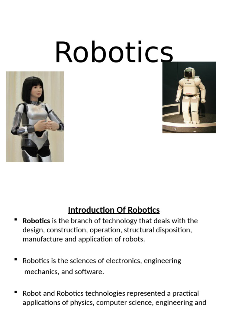 Robotics Introduction | PDF | Robot | Robotics