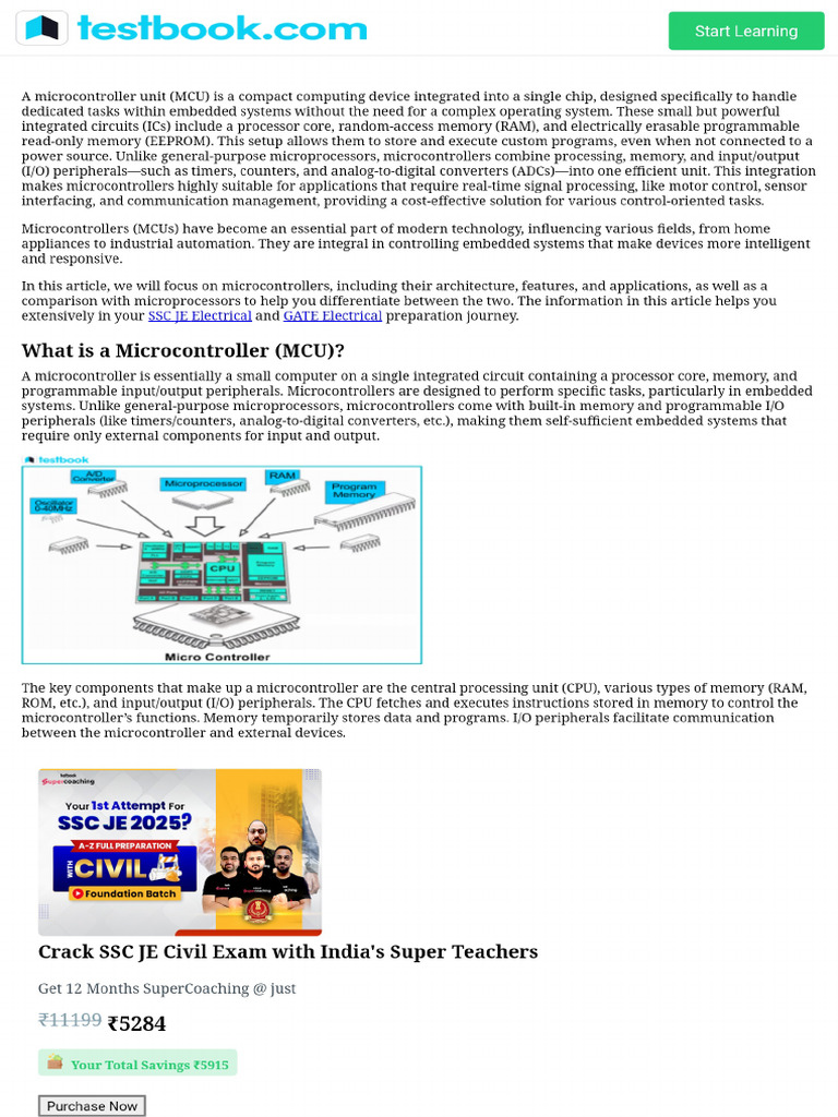 What Is Microcontroller - Definition, Working, Principle & Application ...