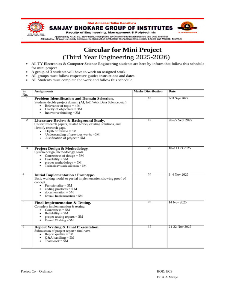 Mini Project Guidelines for TY Engineering | PDF | Science | Computing