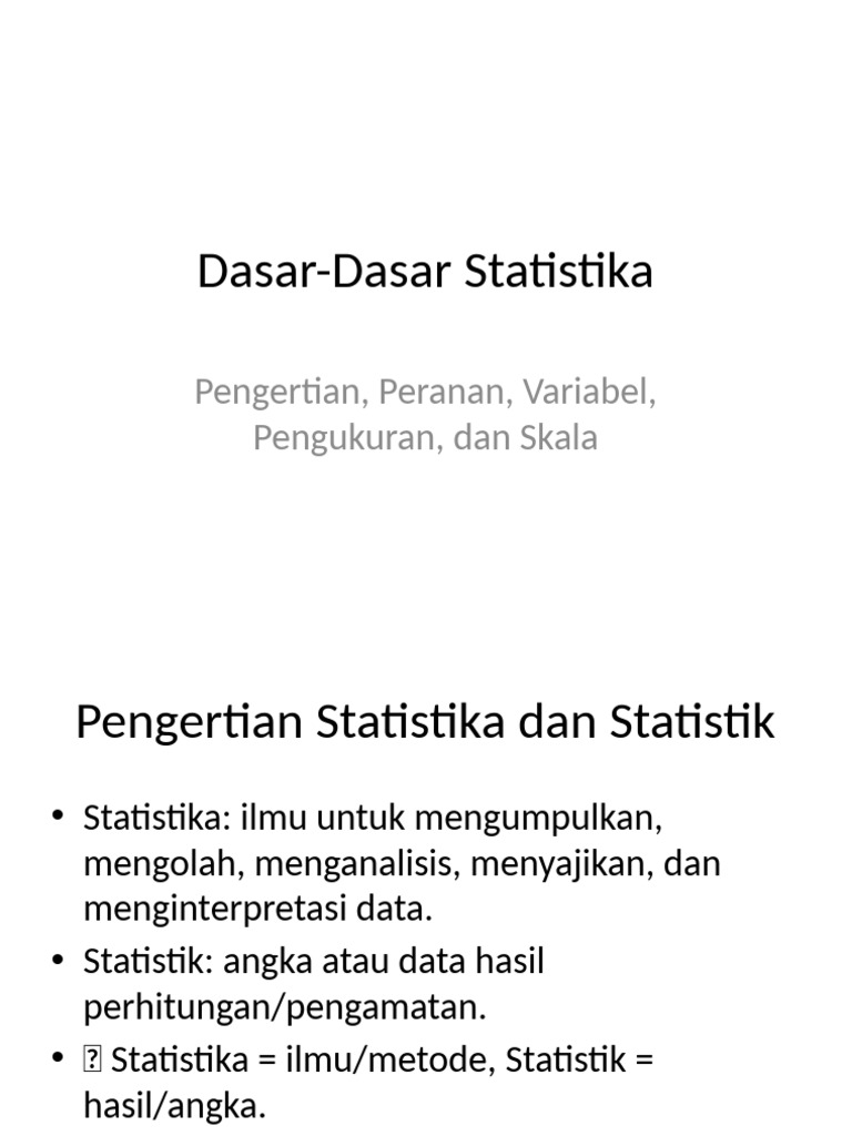 Dasar-Dasar Statistika dan Variabel | PDF