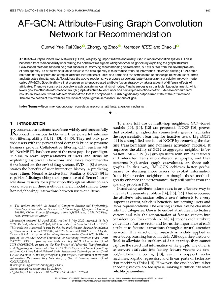AF-GCN Attribute-Fusing Graph Convolution Network For Recommendation | PDF | Deep Learning ...