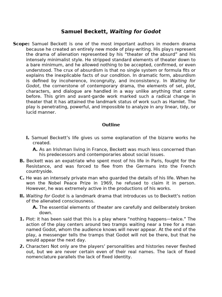 Understanding Beckett's Waiting for Godot | PDF | Samuel Beckett ...