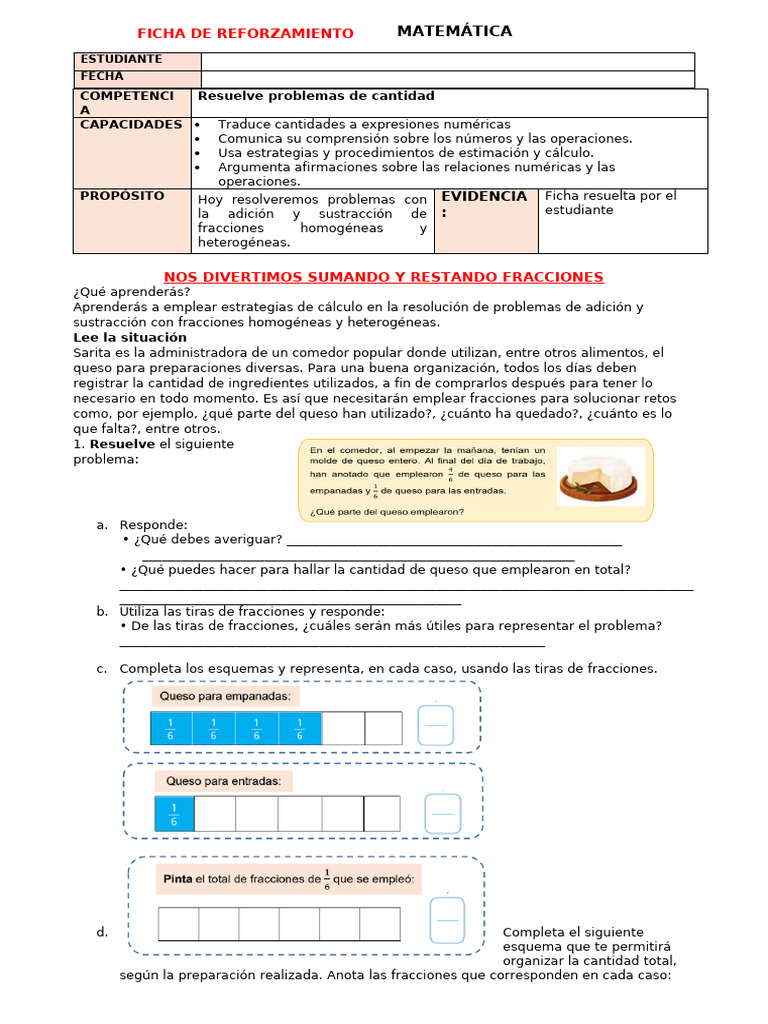 25 - 09-25 Reforz-Mat-Nos Divertimos Sumando y Restando Fracciones ...