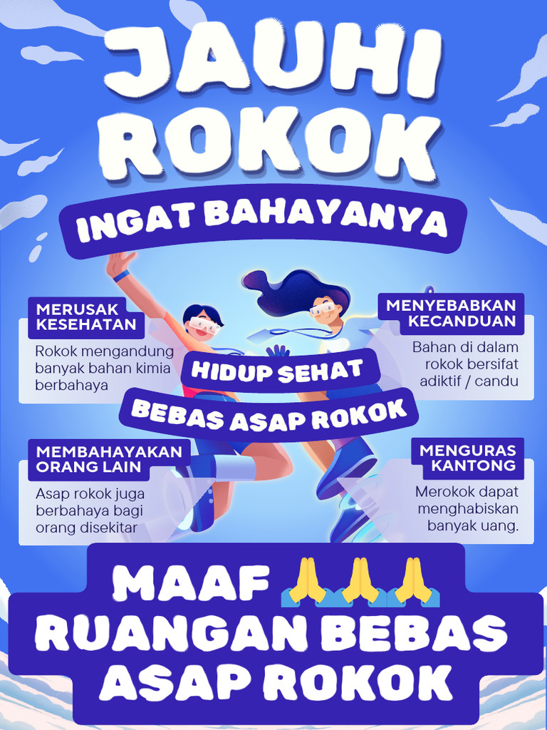 Poster Infografis Bahaya Rokok Ilustratif Biru Dan Putih - 20250929 ...