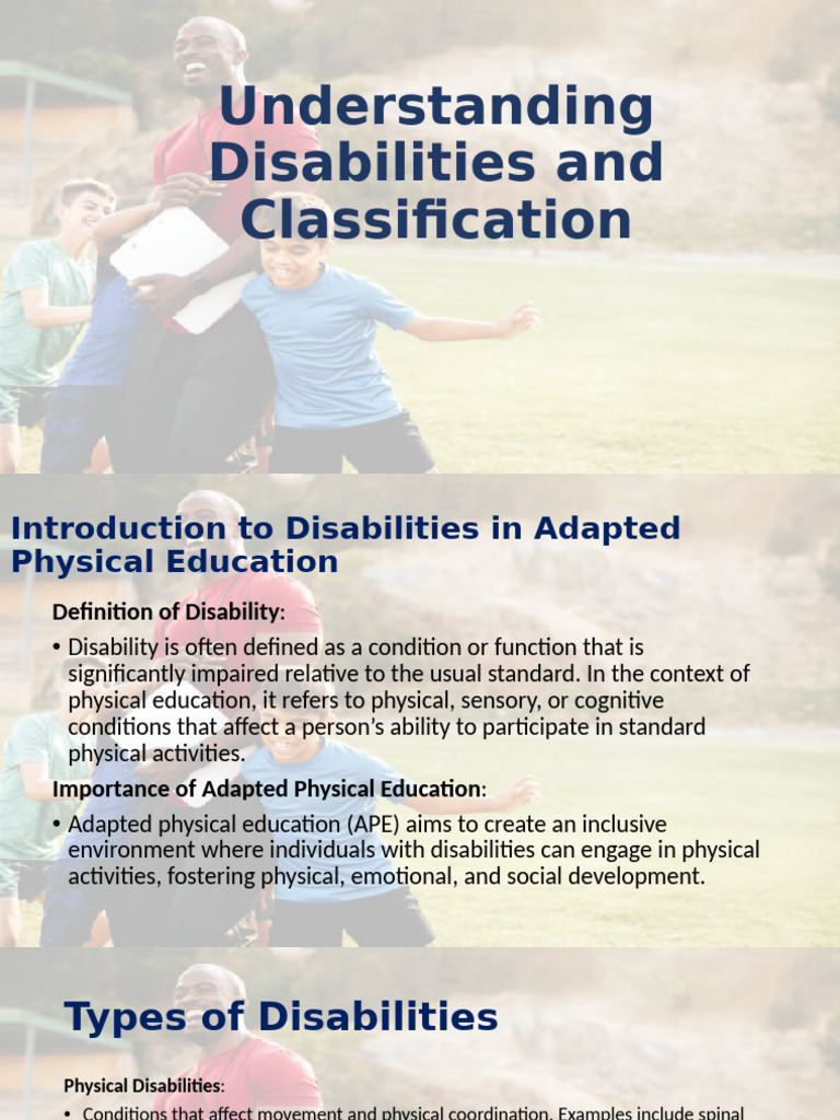 Disability Classification in Adapted PE | PDF | Disability ...