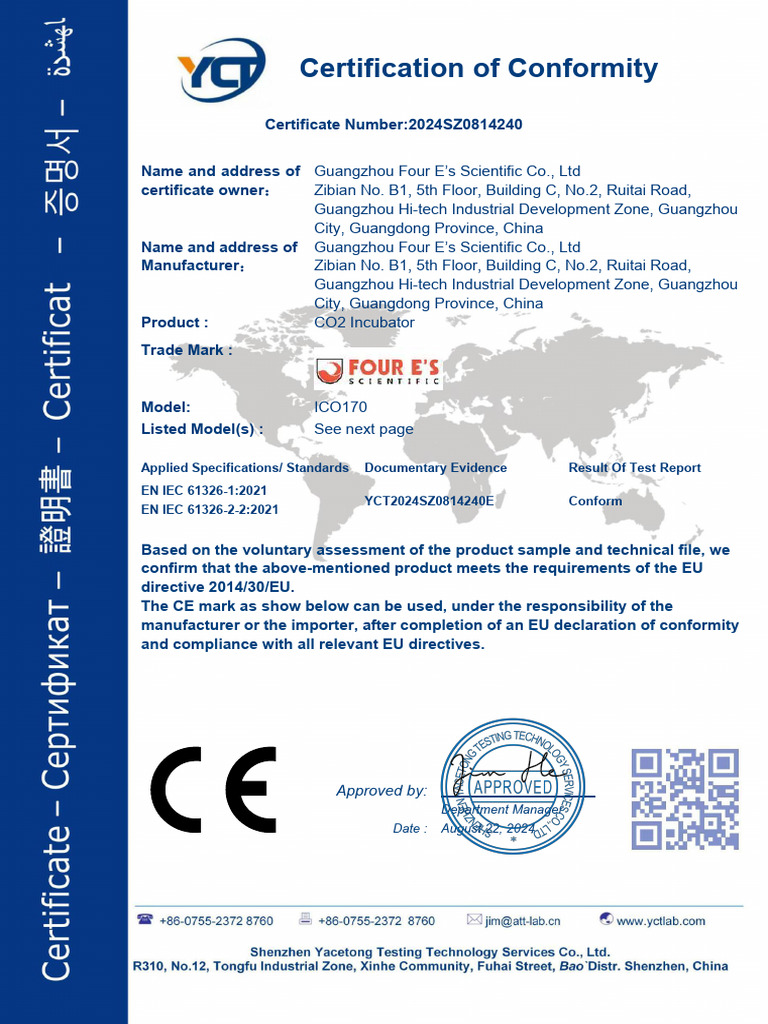Co2 Incubator-Ce LVD Emc | PDF