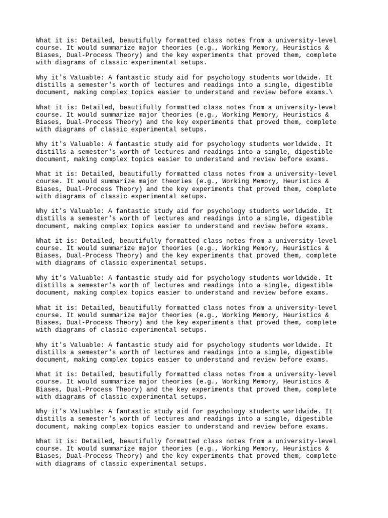 Comprehensive Study Notes Cognitive Psychology 101 Key Theories ...