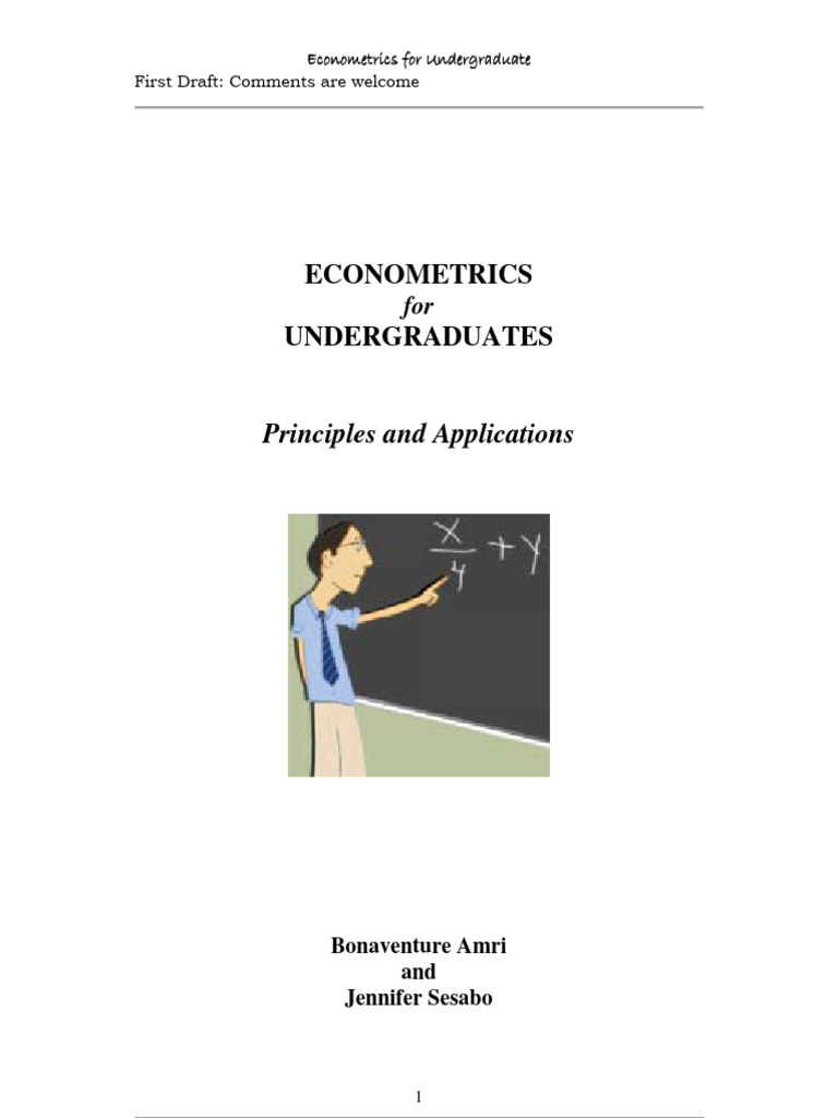 Econometrics Principles for Undergraduates | PDF | Econometrics ...