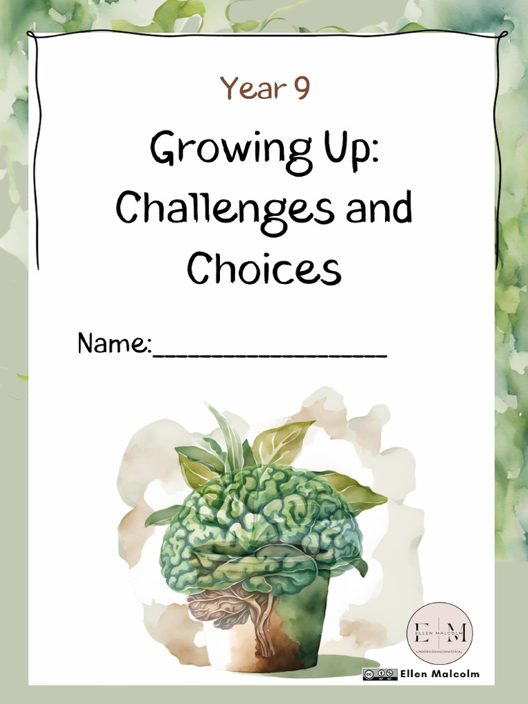 Workbook Growing Up Challenges and Choices Year 9 | PDF