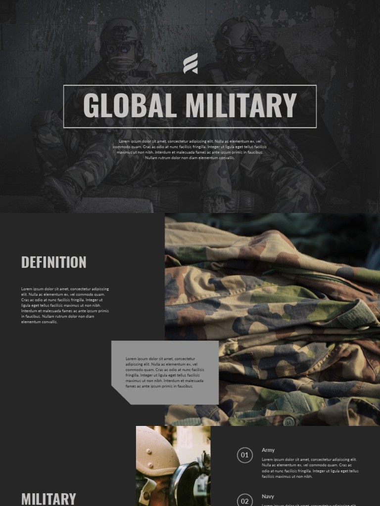 Monochrome Bold Military Global Military Presentation | PDF