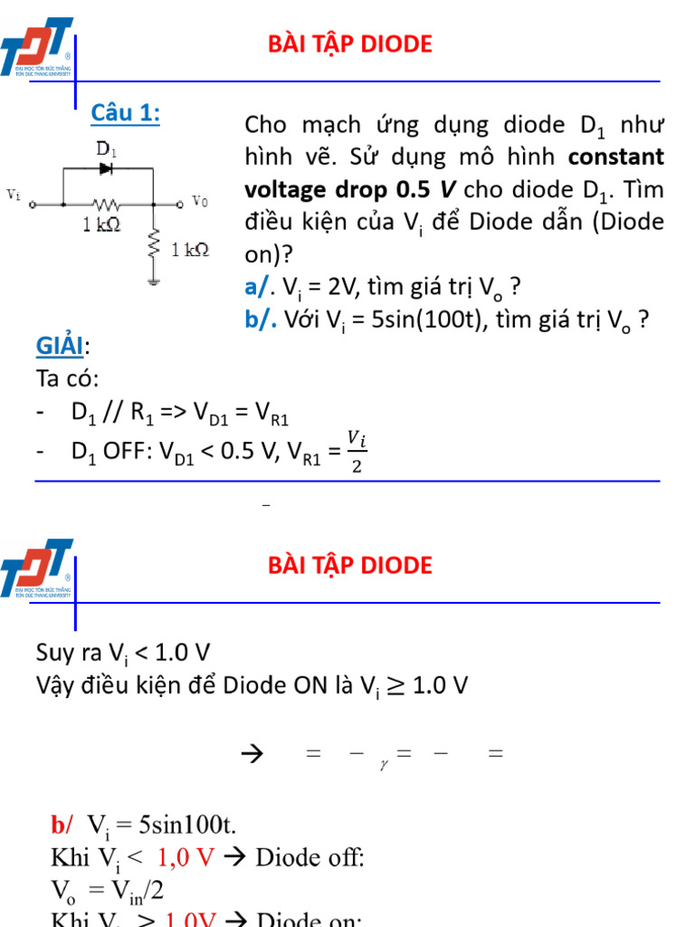 Bai Tap Diode | PDF