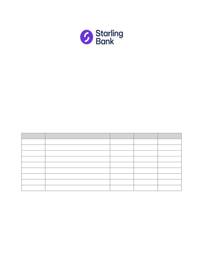 Starling Bank Statement With Logo | PDF