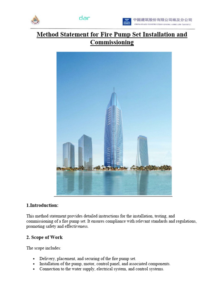 Fire Pump Installation and Commissioning Guide | PDF | Pump | Personal ...