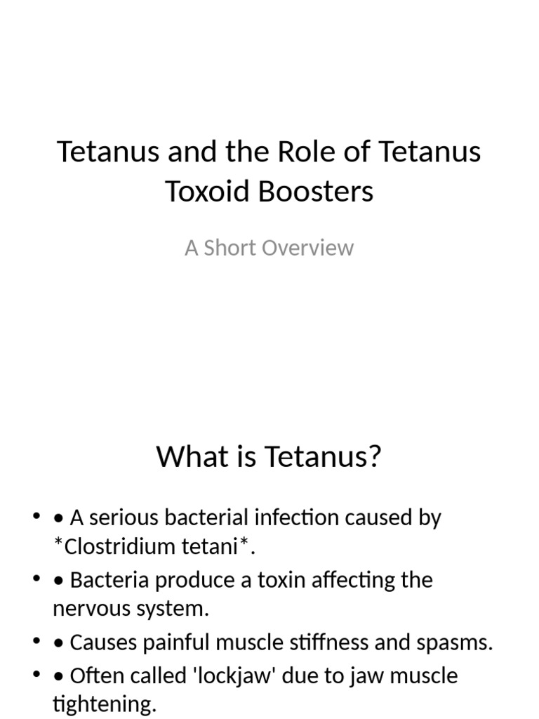 Tetanus and Toxoid Boosters | PDF