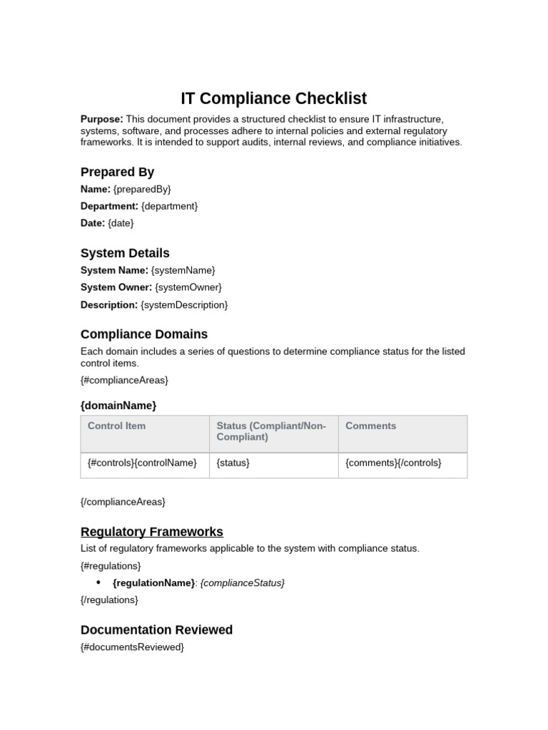 It Compliance Checklist | PDF