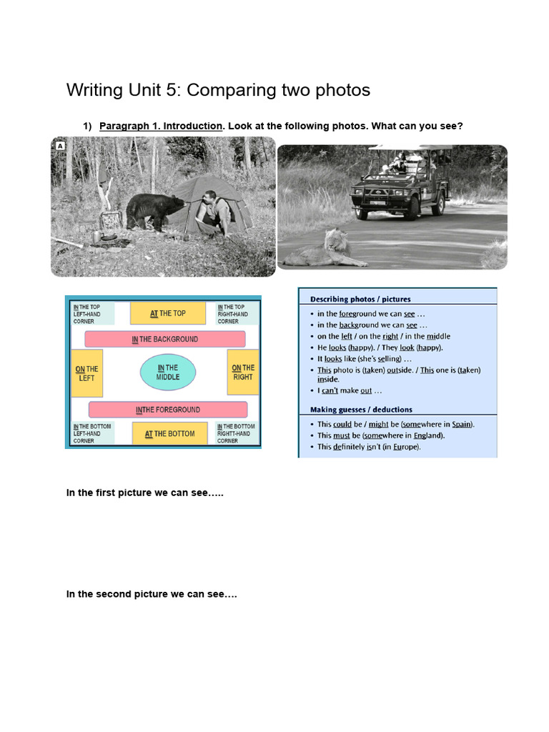 Comparing Two Photos - Writing Unit 5 | PDF