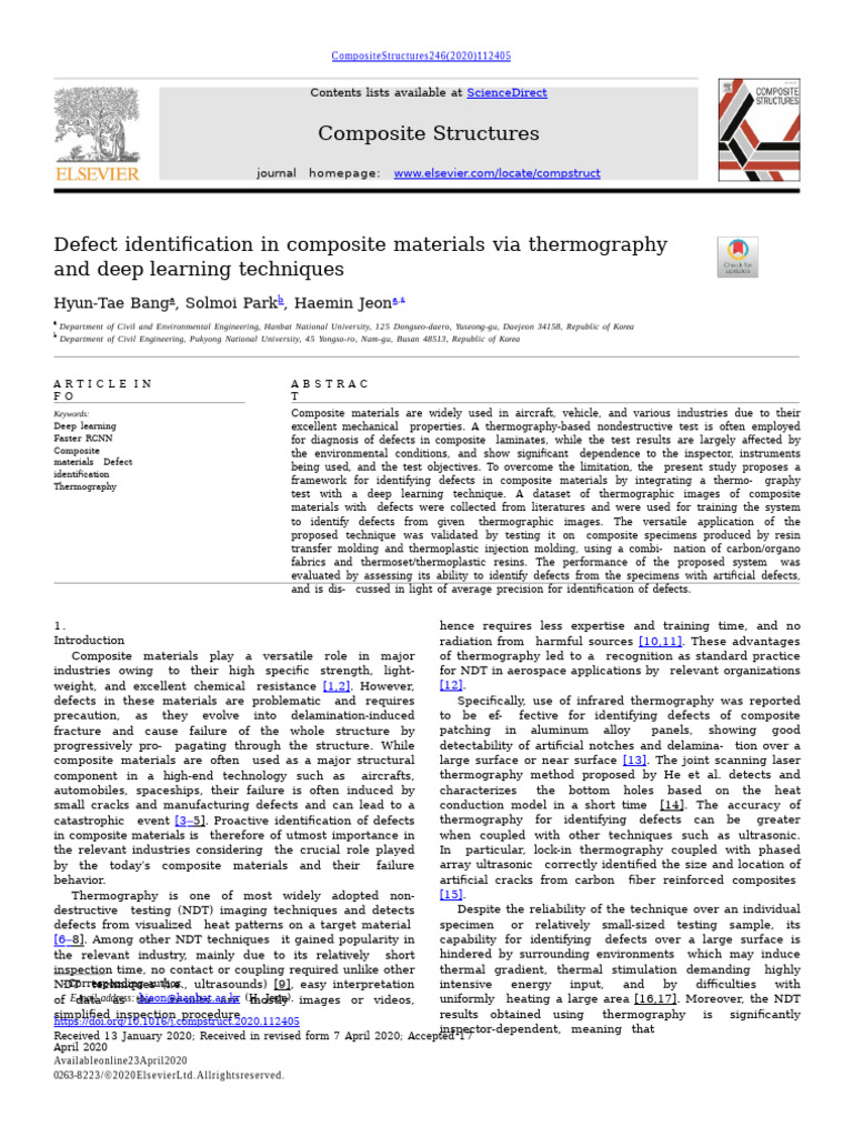Defect Identification in Composite Materials Via Thermography and Deep ...