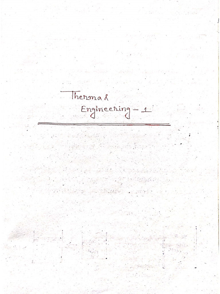 Thermal Engineering - 1. | PDF