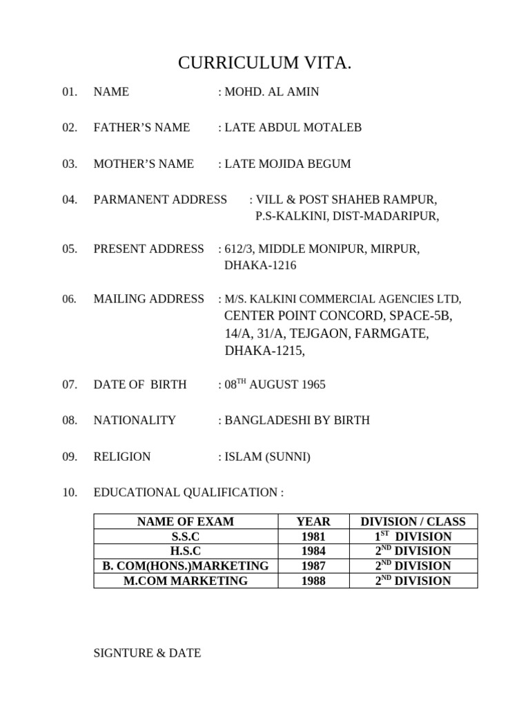 Curriculum Vita | PDF