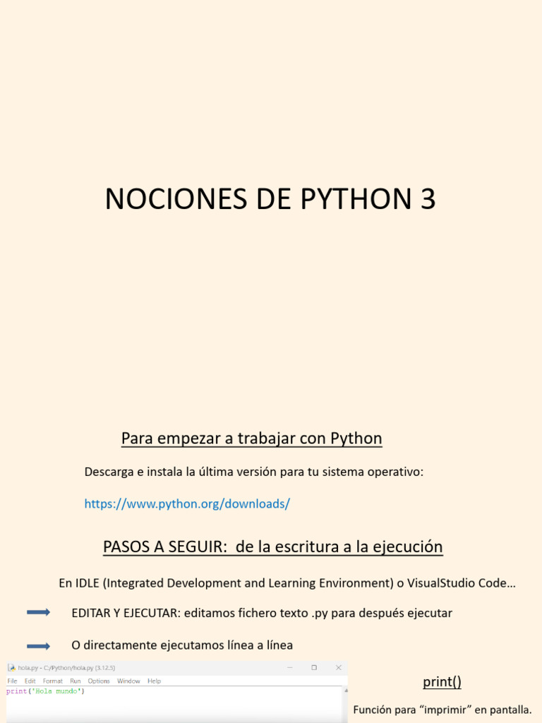 Incio Python 20250924 | PDF | Python (lenguaje de programación) | Variable (informática)