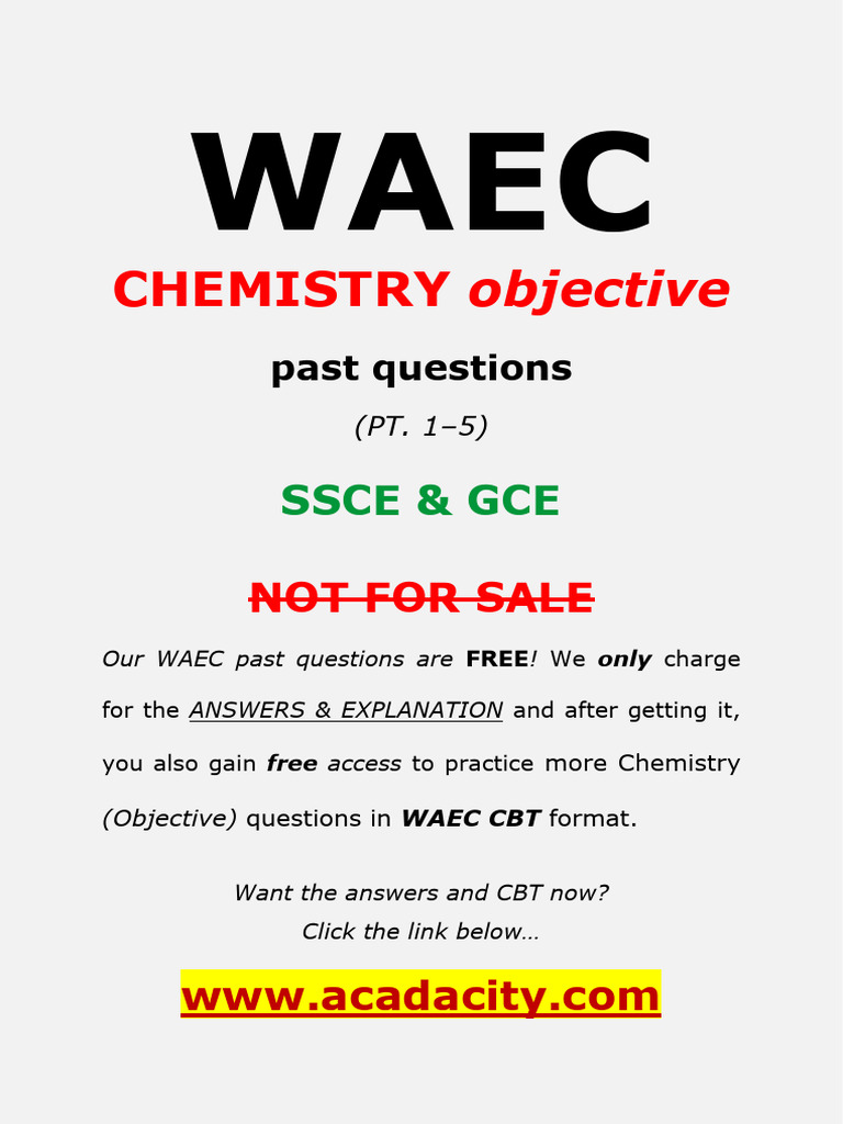 WAEC Chemistry Past Questions (Free) | PDF | Ion | Covalent Bond