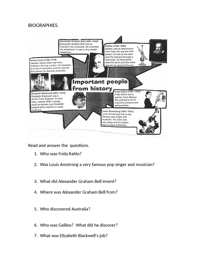 Biographies Reading | PDF