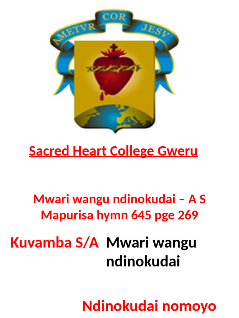 Sacred Heart College Gweru Hymns and Prayers | PDF | God In ...