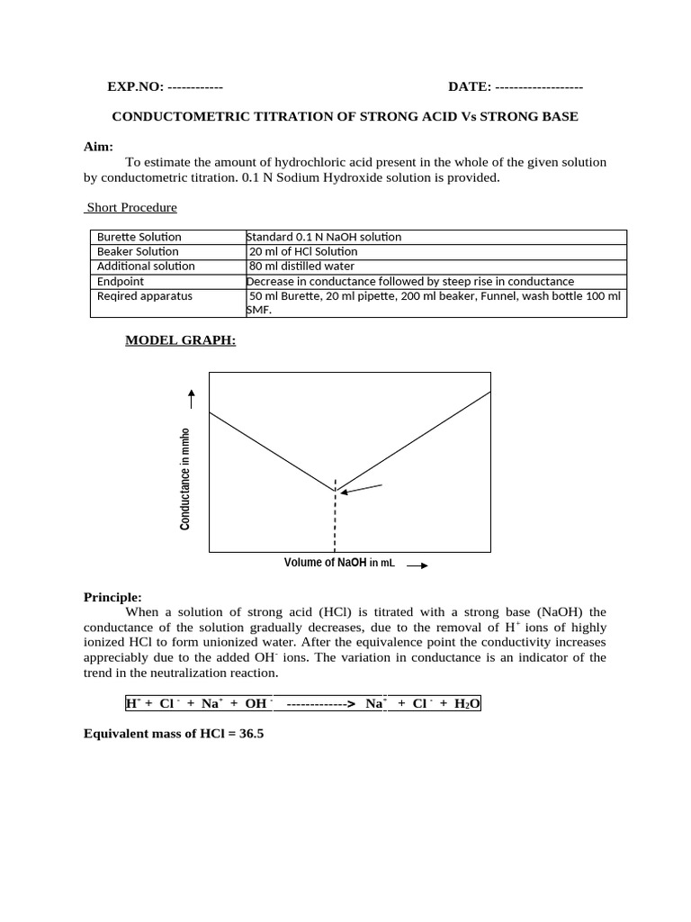 9 Strong Acid Vs Stong Base | PDF | Titration | Chemistry
