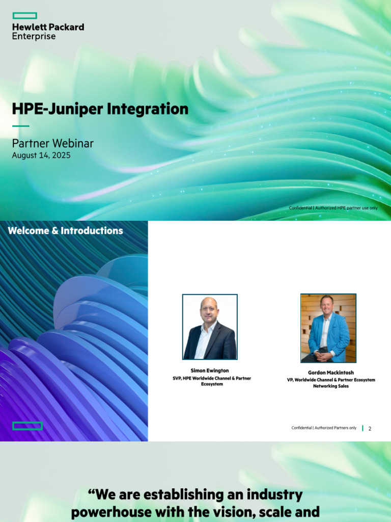 Hpe Networks Integration Partner Webinar | PDF
