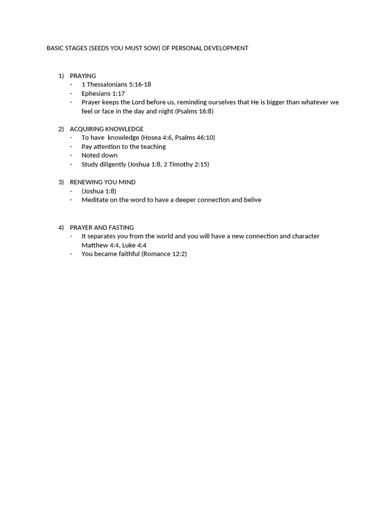Essential Stages of Personal Development | PDF