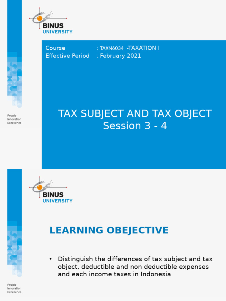 2 Tax Subject and Tax Object-20230321074103 | PDF