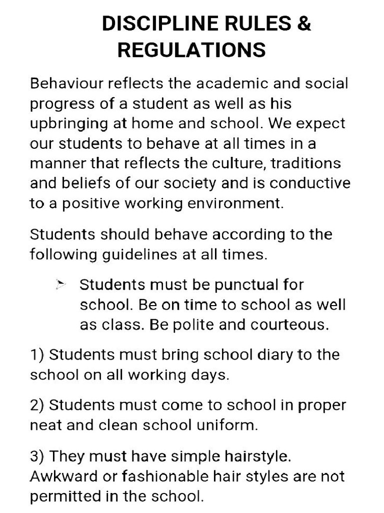 Discipline Rules | PDF